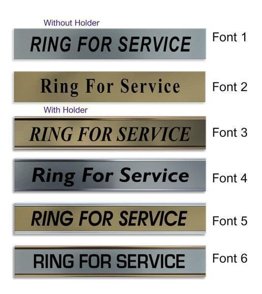 Ring For Service Door Nameplate slide in or fixed room sign