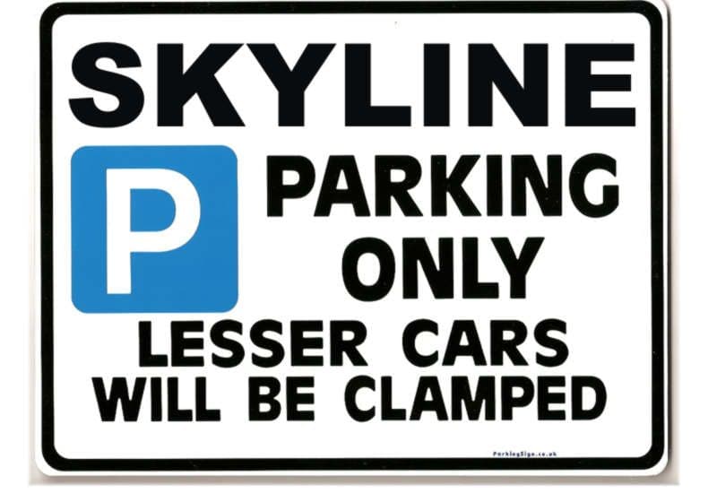 SKYLINE Large Sign for nissan r32 r33 r34 gtr gts Size Large 205 x 270mm