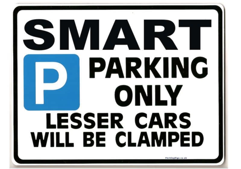 Smart Car Parking Sign - Gift for city roadster mcc 80 61 models - Size ...