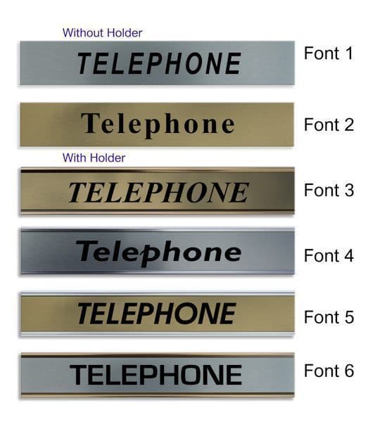 Telephone Door Nameplate slide in or fixed room sign