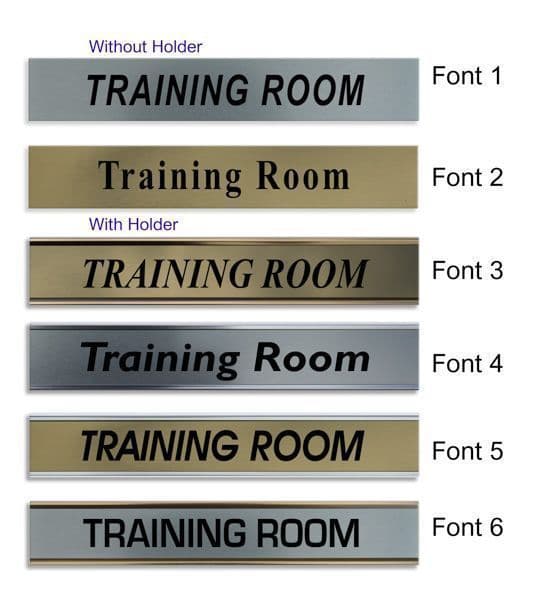Training Room Door Nameplate slide in or fixed room sign