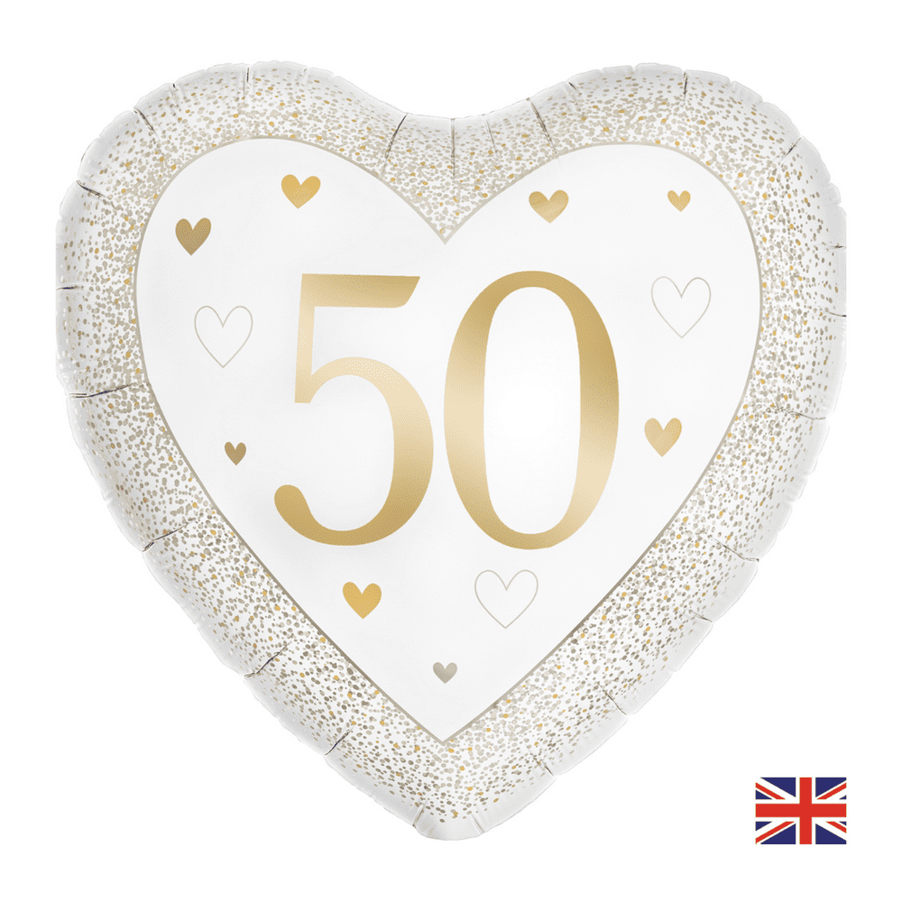 Happy 50th Gold Anniversary 18" Heart Foil