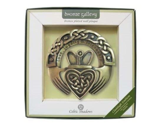 Irish Claddagh Ring Bronze Plated Wall Plaque