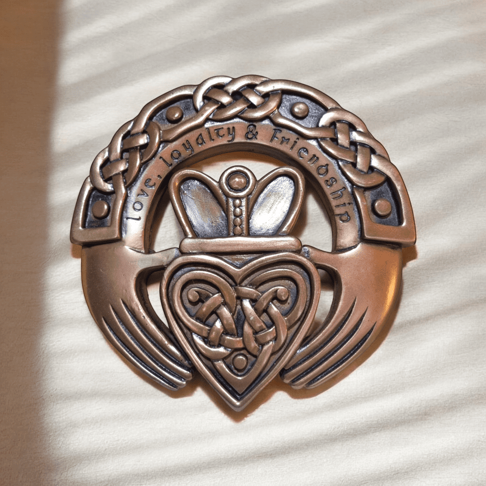 Irish Claddagh Ring Bronze Plated Wall Plaque