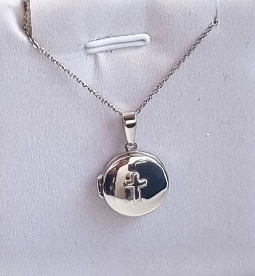 Sterling Silver Child s Locket With Cross