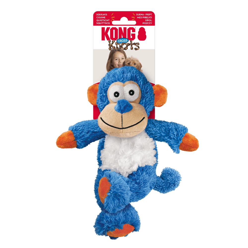 KONG Cross Knots Monkey Blue Dog Toy Sm/Md