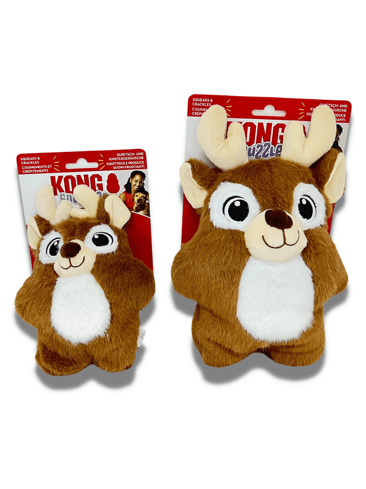 KONG Holiday Snuzzles Reindeer Sm or Med Easy Squeak 24