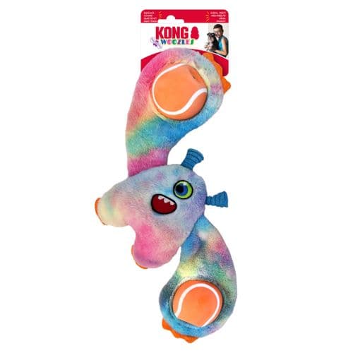 KONG Woozles Monster Medium Dog Toy Plush Squeaky Cyclops with Half ...