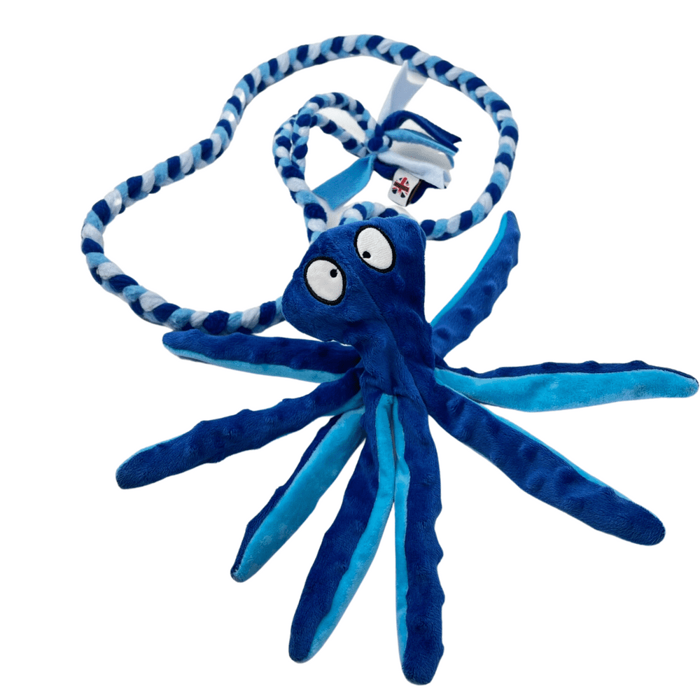 Paws Made The Octo Tug Extra long Fleece Handle - Featuring Crinkle ...
