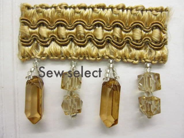 Glass beaded curtain trimming fabric crystal trim braid