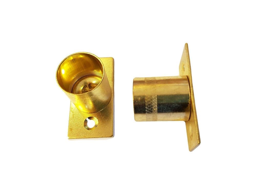 2 Brass Curtain Rod Recess Brackets 20mm Pole Support Brackets Net ...