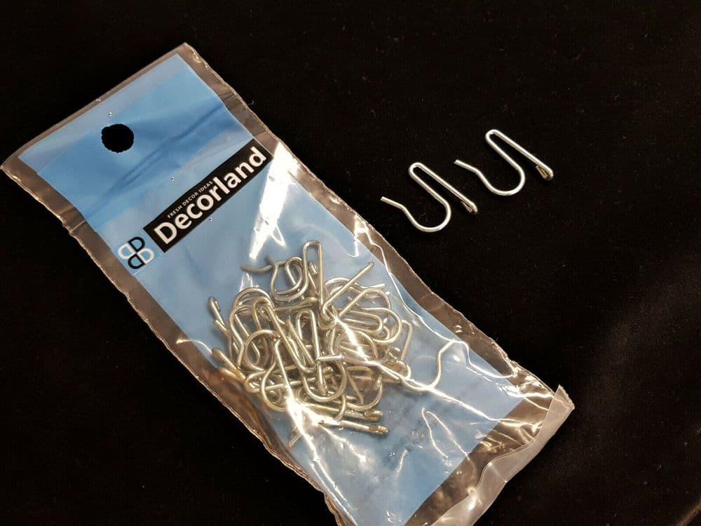 25 Decorland Valance Rail Hooks Sew On Curtain Hooks Silver C Rail ...