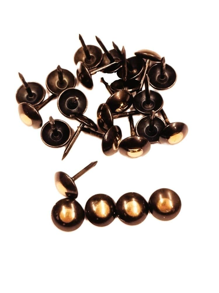 25 Upholstery Nails 9 5mm Diameter Traditional Old Pub Worn Antique ...