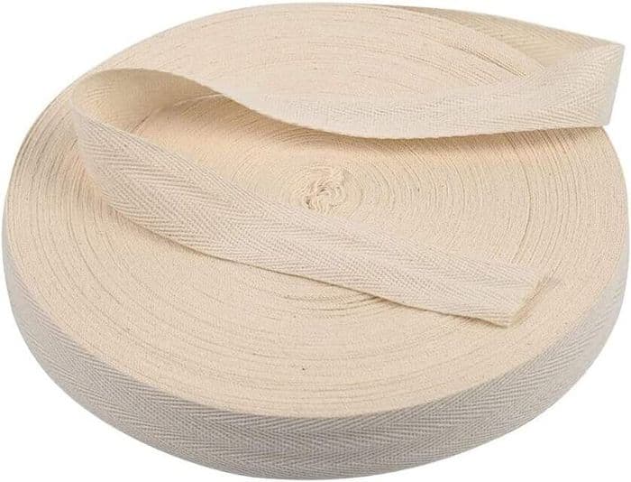 25mm Cotton Herringbone Tape 50m Bunting Binding Apron Webbing Sew ...