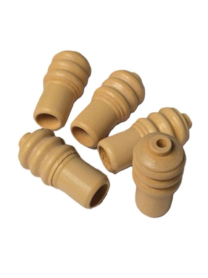 5 WOODEN ROMAN BLIND ACORNS - Box wood cord pulls