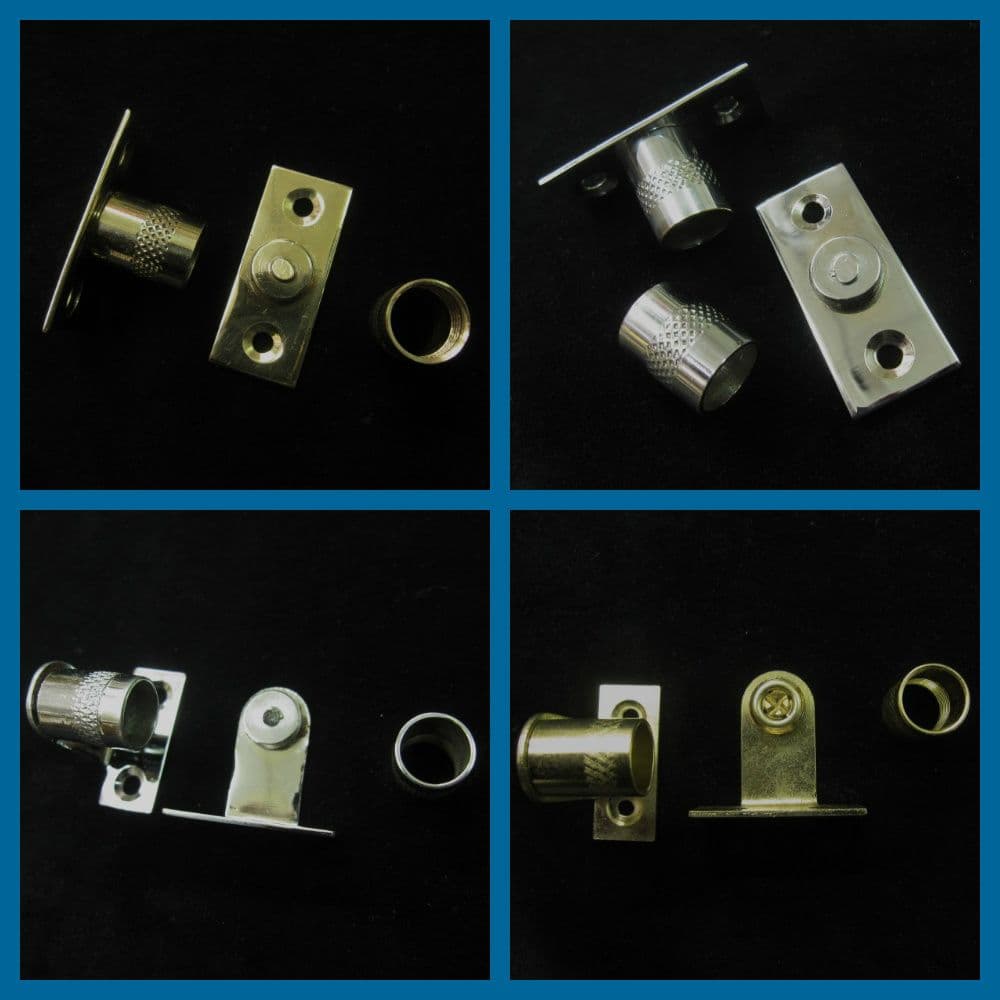 Curtain rod sockets Brackets for 16mm diameter net rods tube in Chrome ...