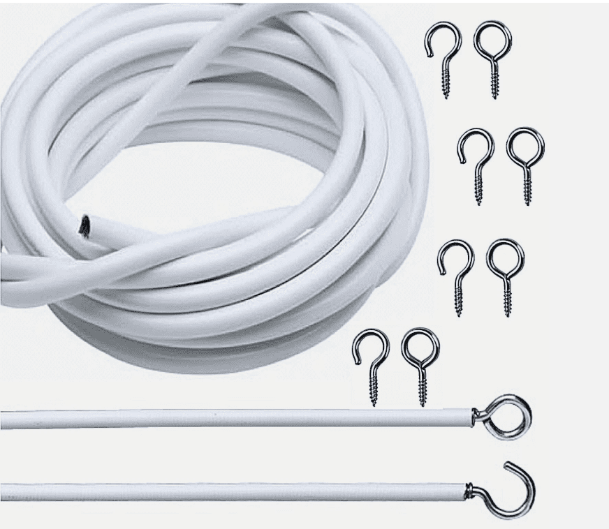 Net curtain wire Bulk 30 mt reel White spring stretch