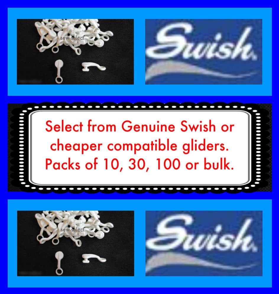 Swish Deluxe Curtain Track Gliders - De luxe rail hooks