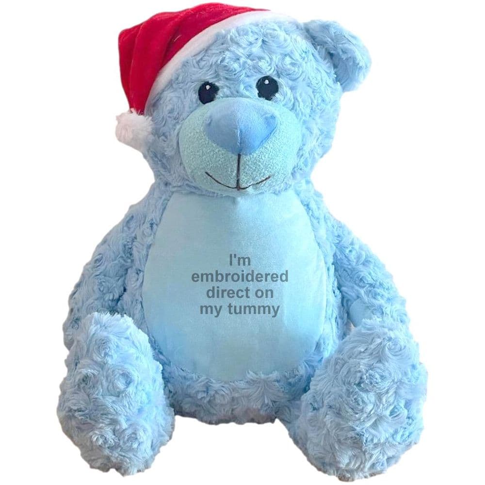 Personalised Blue Christmas Teddy- Personalised Christmas Bear ...