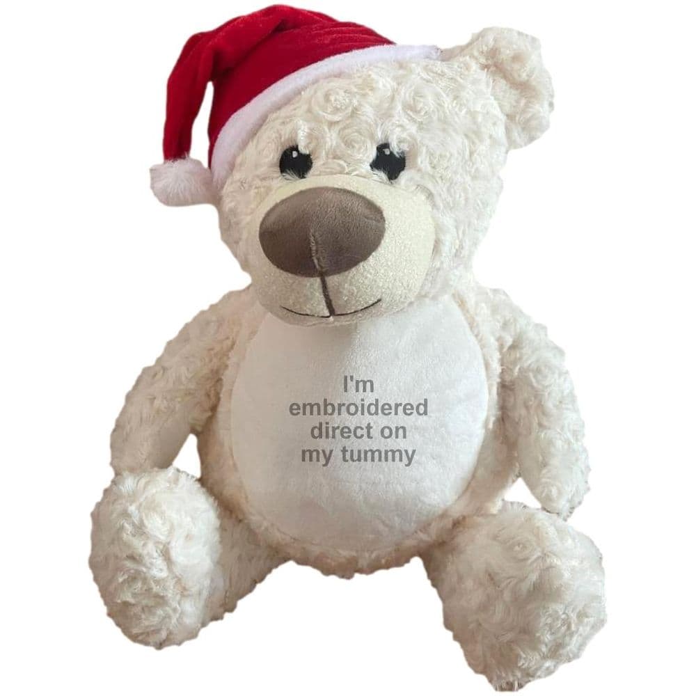 Personalised Cream Christmas Teddy- Personalised Christmas Bear ...