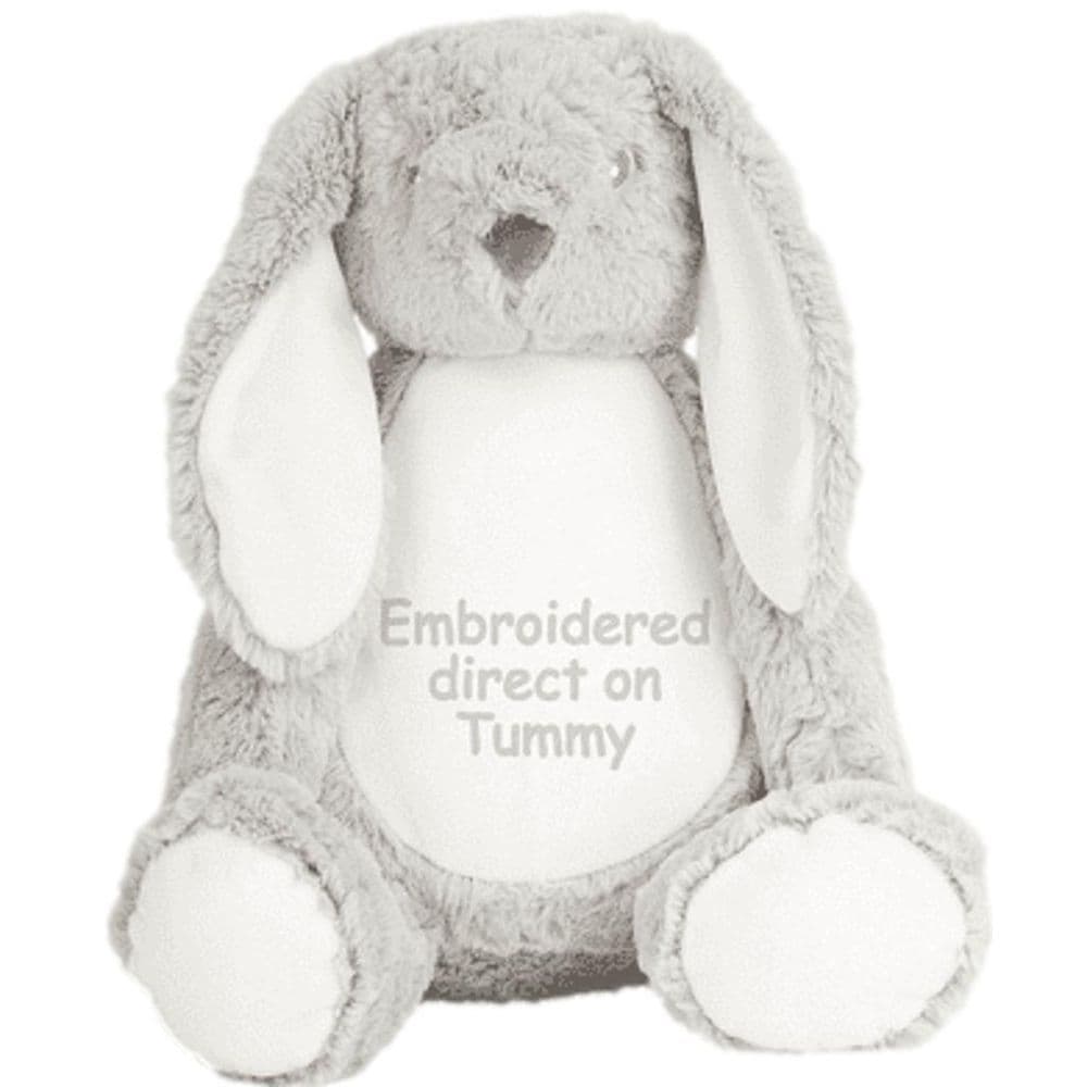 Personalised Bunny Rabbit - Custom Grey Bunny Teddy - Personalised Bears