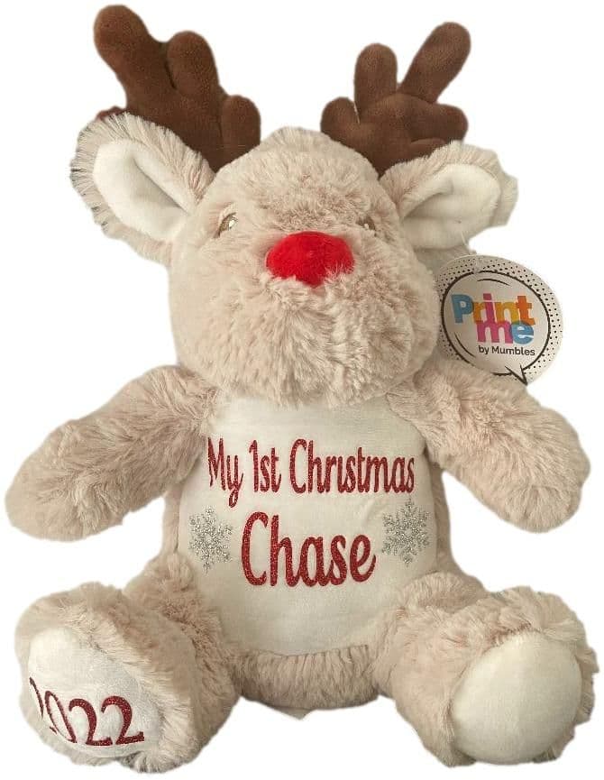 Personalised Reindeer Teddy - Personalised Reindeer Soft Toy ...