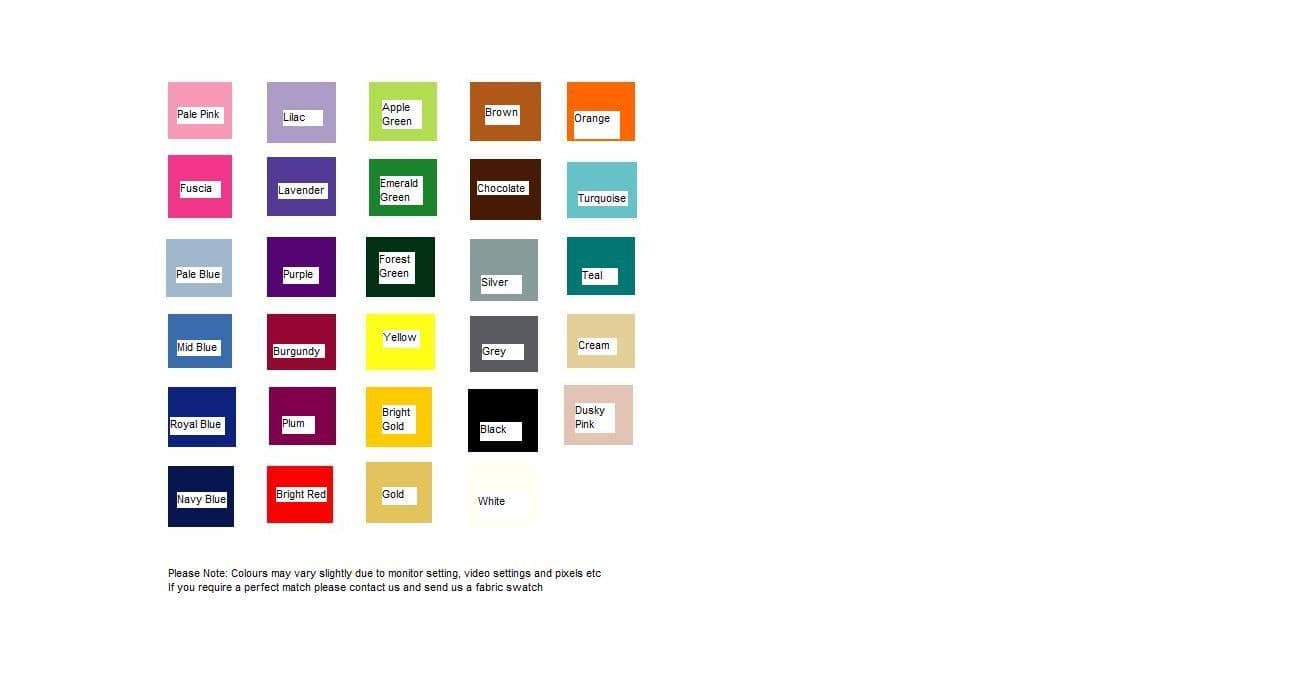 Personalisedbears Colour Chart & Font Style