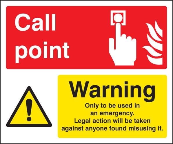11051H Fire alarm warning only to be operated in emergency Rigid ...