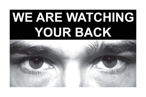 11751D Eye photo sign We are watching your back For use with C D E ...