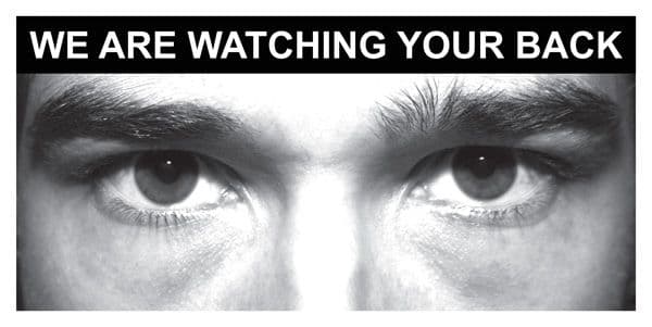 11751J Eye photo sign We are watching your back For use with P J N ...