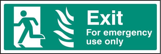 12107M Emergency exit - left HTM Rigid Plastic 600x200mm Safety Sign