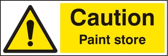 14247G Caution paint store Rigid Plastic 300x100mm Safety Sign