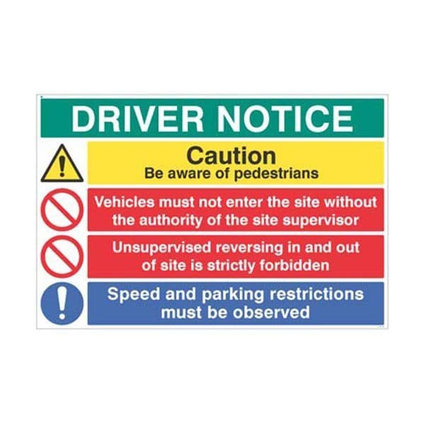 14304W Driver Be aware of pedestrians Unsupervised reversing forbidden ...