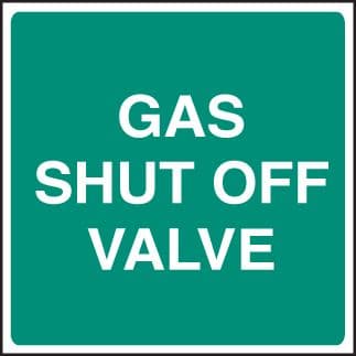 14430U Gas shut off valve Rigid Plastic 100x100mm Safety Sign