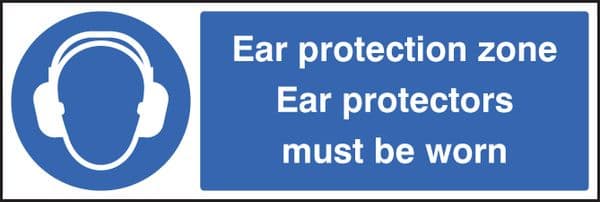 15013G Ear protection zone ear protectors must be worn Rigid Plastic ...
