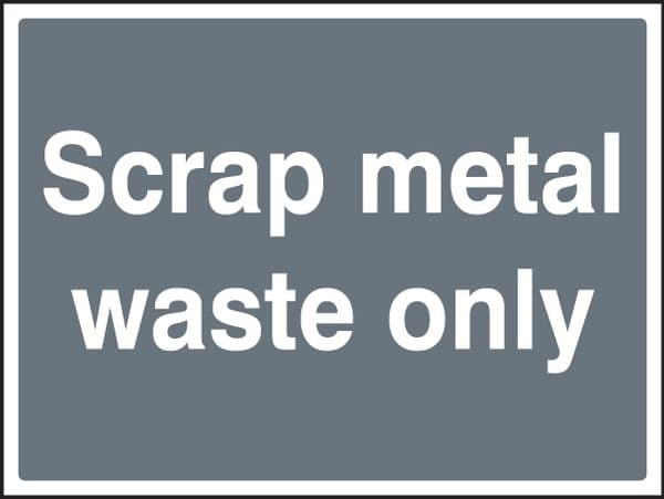 16606Q Scrap metal waste only Rigid Plastic 600x450mm Safety Sign
