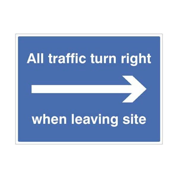 17500K All traffic turn right when leaving site sign - Rigid Plastic ...