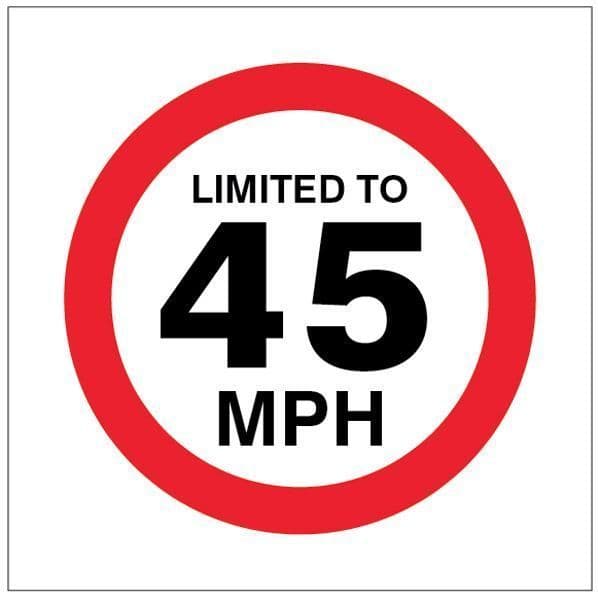 21819U Limited to 45mph Safety Sign