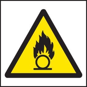 24417F Oxidising agent symbol Self Adhesive Vinyl 200x200mm Safety Sign