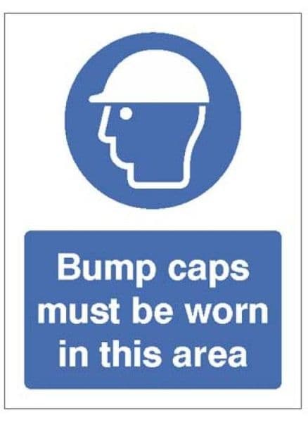 25024E Bump caps must be worn in this area sign - Self Adhesive Vinyl ...