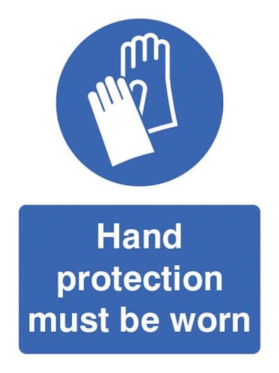 25203E Hand protection must be worn Self Adhesive Vinyl 200x150mm ...