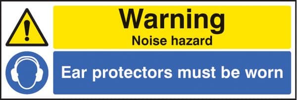 26251M Warning noise hazard ear protection must be worn Self Adhesive ...