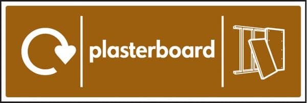 26659G WRAP Recycling Sign - Plasterboard Self Adhesive Vinyl 300x100mm ...