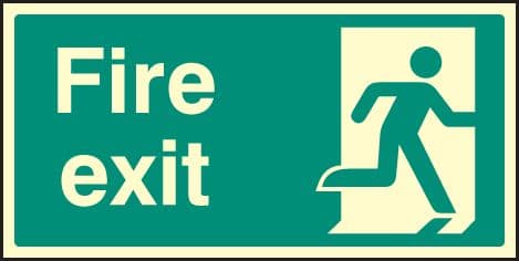 32033L Final fire exit right Photoluminescent Rigid 450x150mm Safety Sign