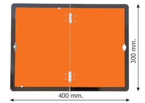 56327 Folding hazard warning vehicle plate 400x300mm reflective ...