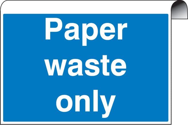 56602 Roll Top - Paper waste only 600x400mm Safety Sign