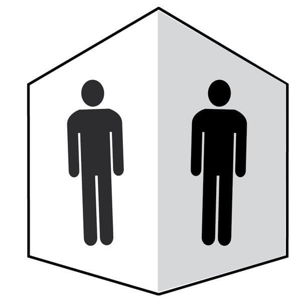 57025 Gents symbol - Easyfix Projecting Signs Safety Sign