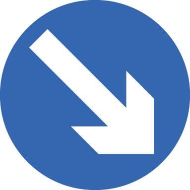 57661 Keep right fold up 600 dia 600mm dia Safety Sign