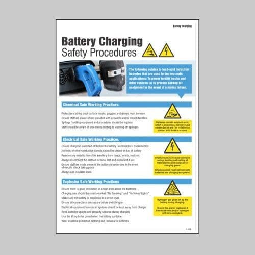 58135 Battery charging safety checklist poster 400x600mm Safety Sign