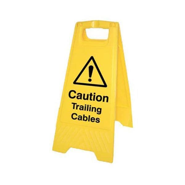 58548 Caution trailing cables free-standing floor sign